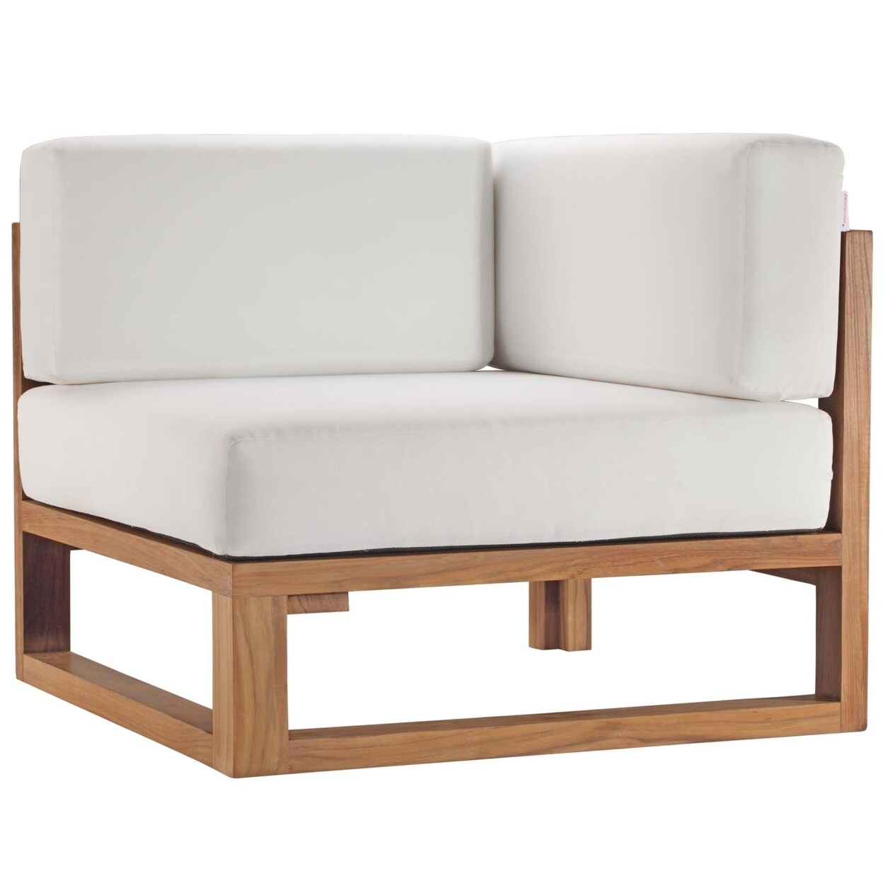 Modway Furniture Upland Outdoor Patio Teak Wood Corner Chair, Natural ...