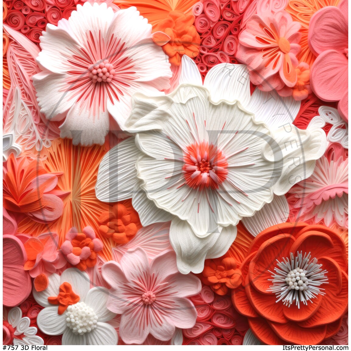 #757 3D Flowers 12x12 Pattern Vinyl | Michaels