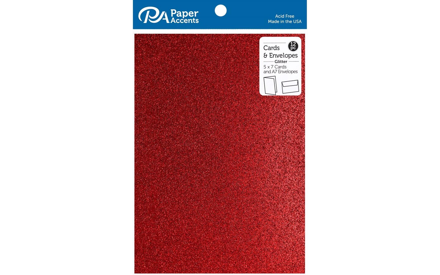 Card & Env 5x7 12pc Glitter Red | Michaels