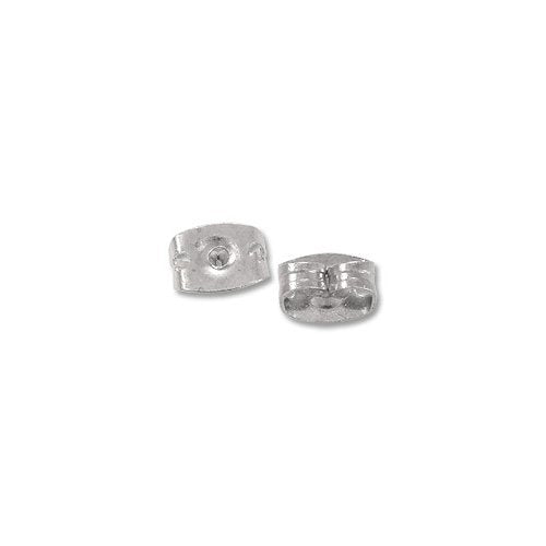 JewelrySupply Standard Earring Backs Silver Plated (Package of 10 ...