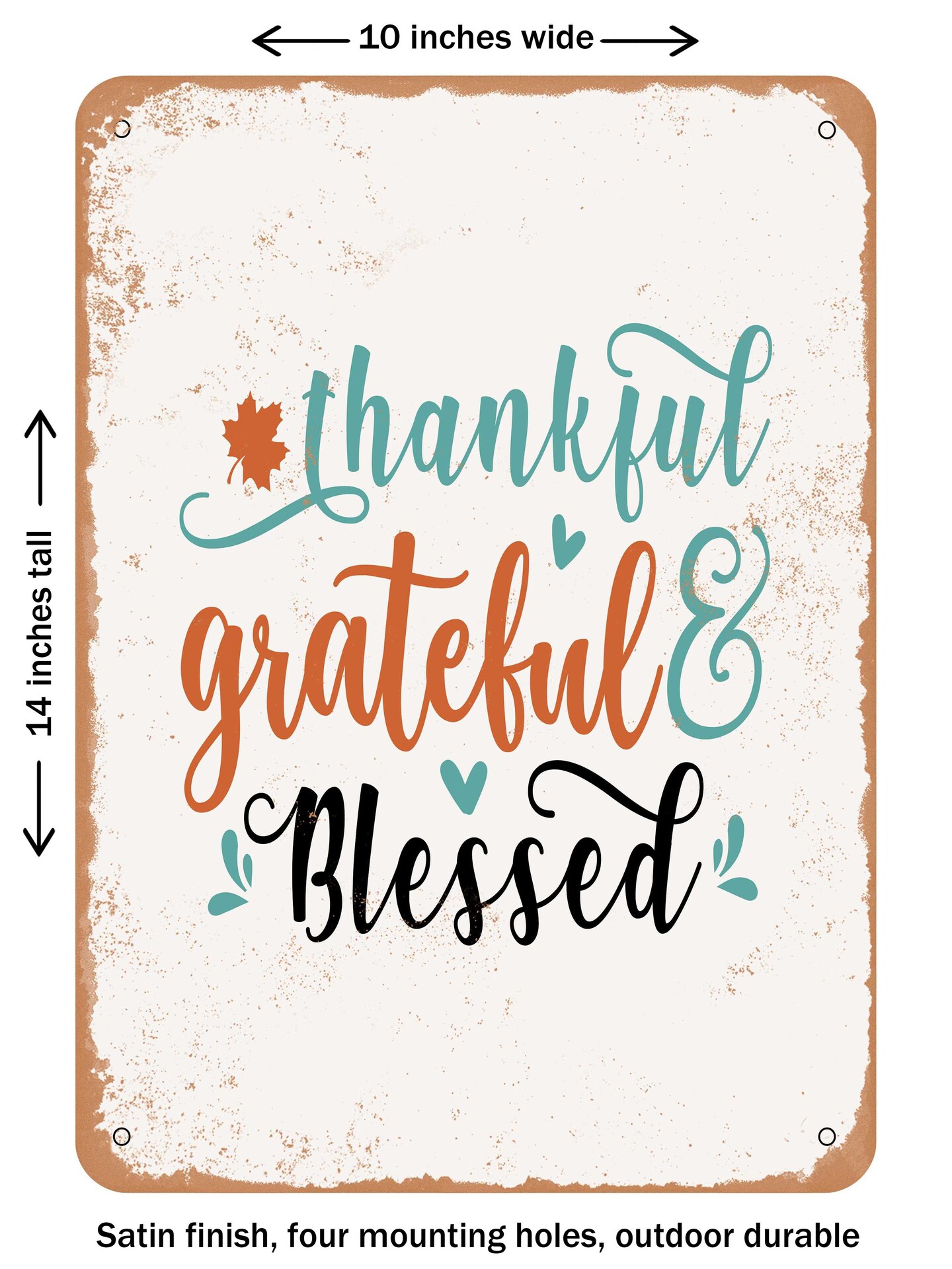 DECORATIVE METAL SIGN - Thankful Grateful and Blessed - 2 - Vintage ...
