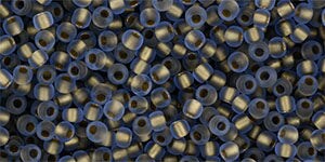 Toho 11/0 Round Japanese Seed Bead, #997F, Gold Lined Rainbow Frost Lt ...