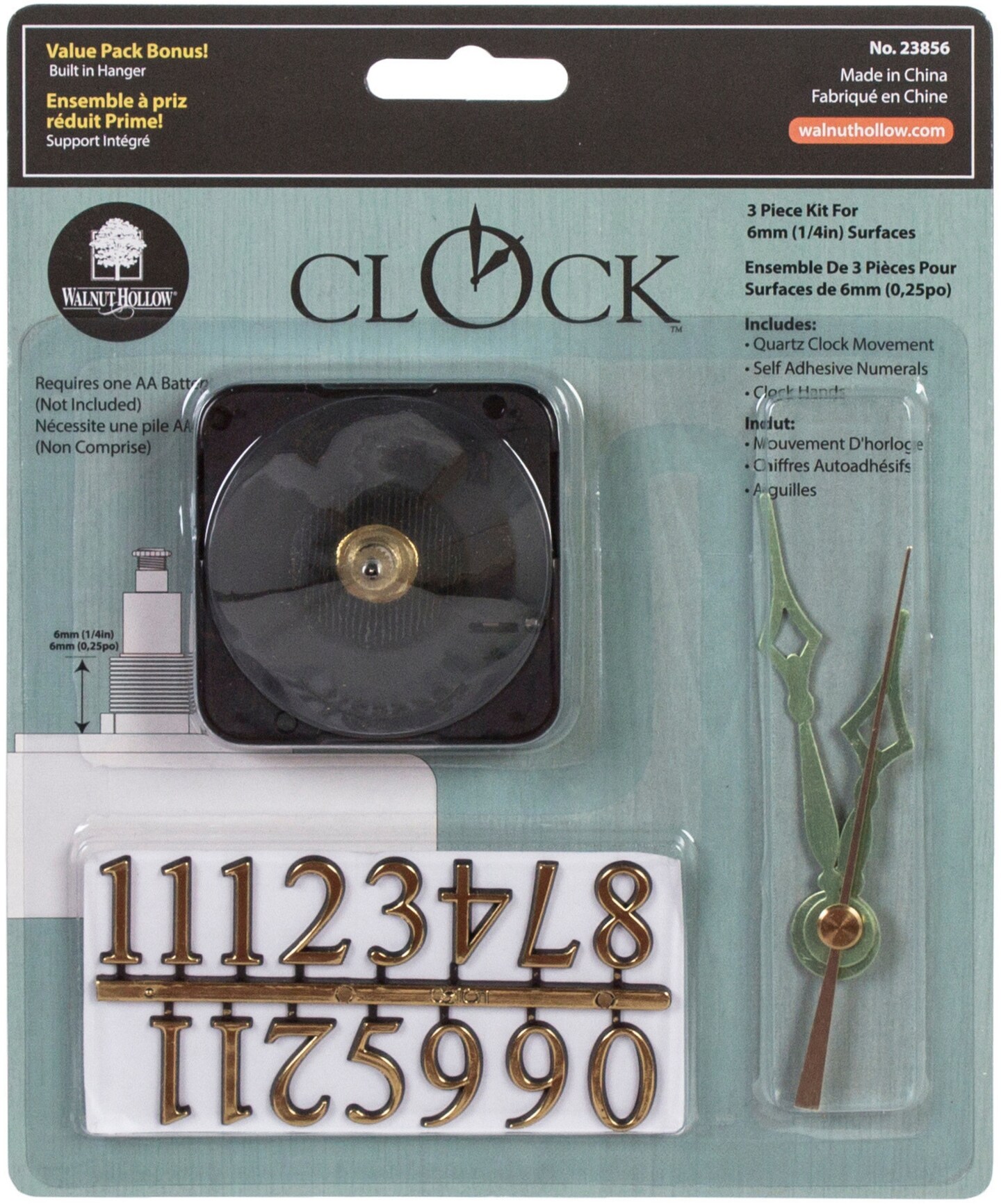 Walnut Hollow Clock 3-Piece Kit-For .25" Surfaces | Michaels