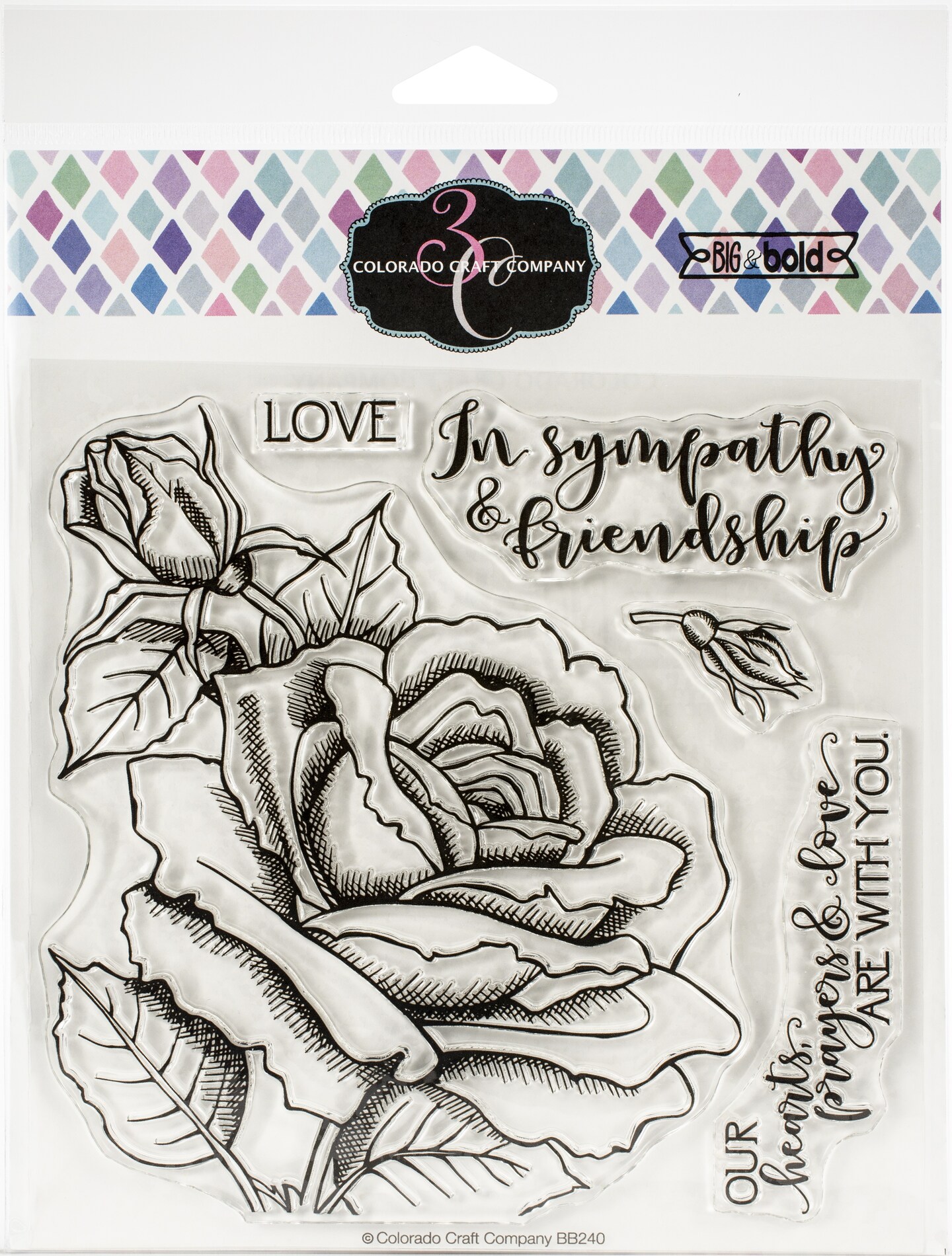Colorado Craft Company Clear Stamps 6"X6"-Sympathy & Friendship Rose ...