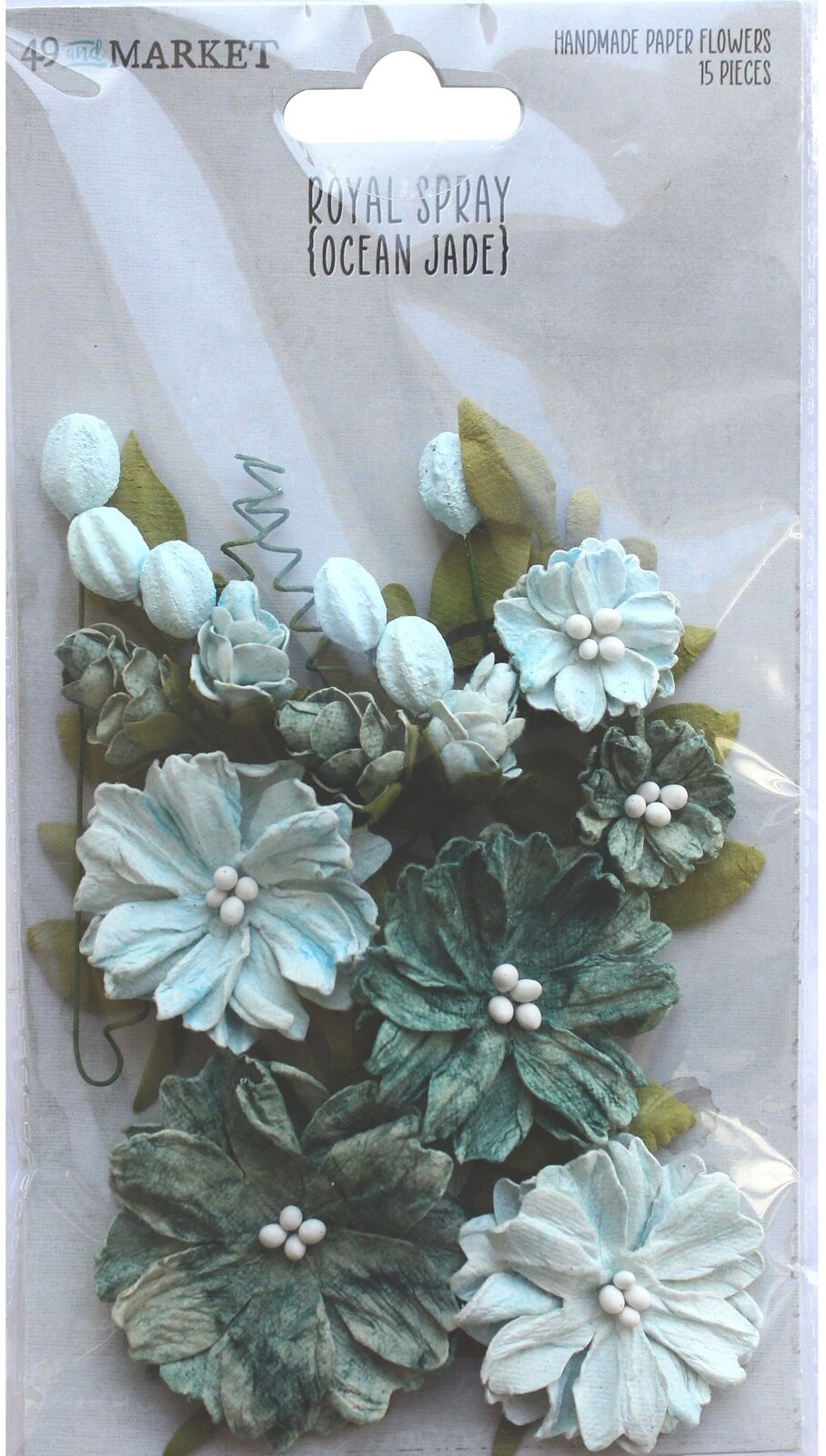 49 And Market Royal Spray Paper Flowers 15/Pkg-Ocean Jade | Michaels