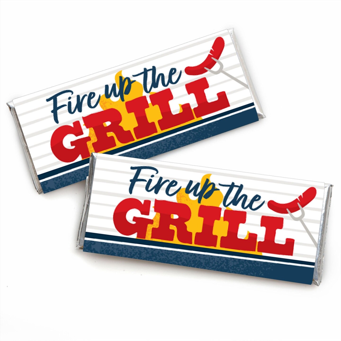 Big Dot of Happiness Fire Up the Grill - Candy Bar Wrapper Summer BBQ ...