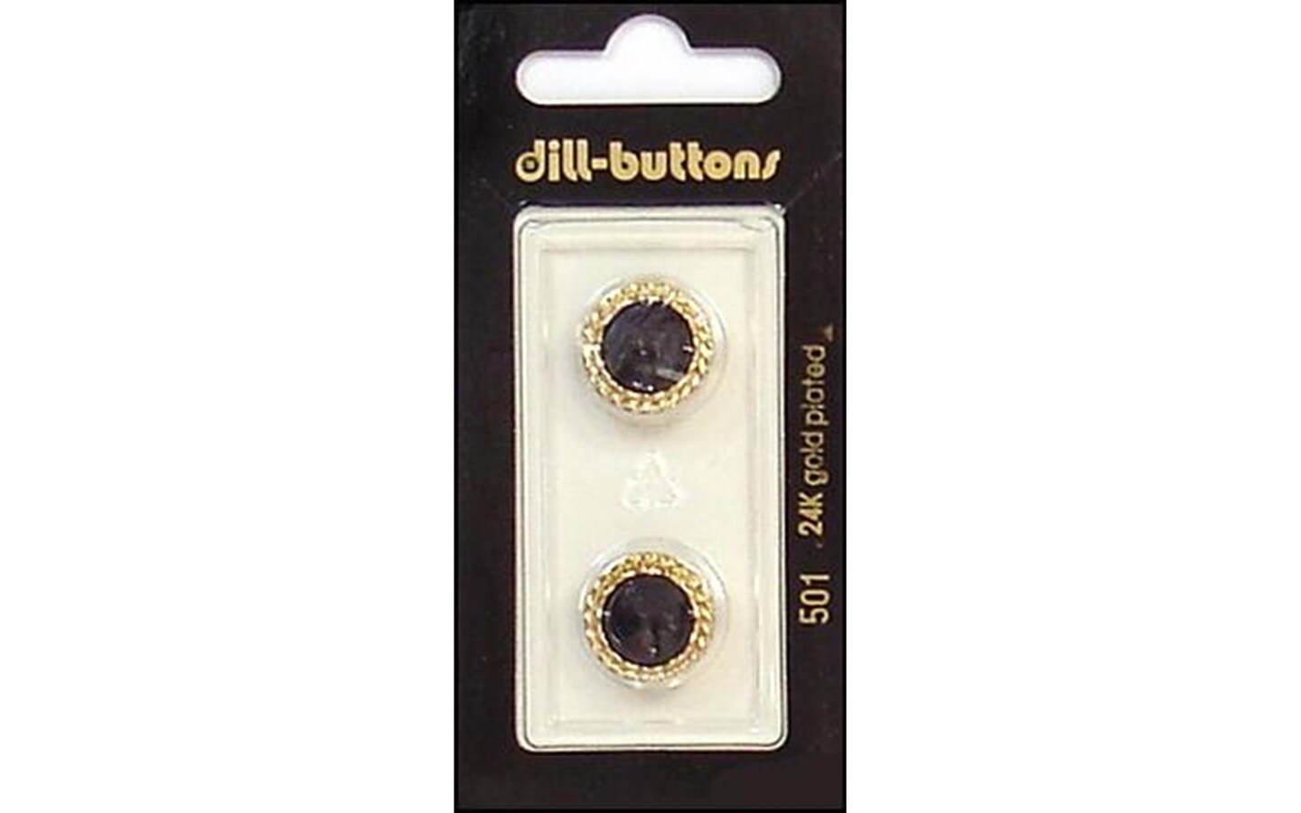 Dill Buttons 15mm 2pc Shank Black/Gold | Michaels