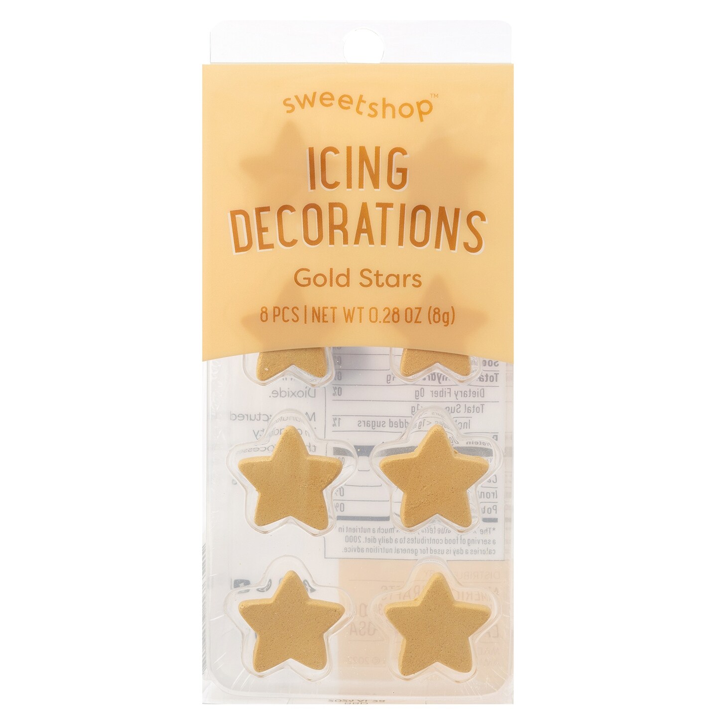 Sweetshop Icing Decorations-Gold Stars, 8 Pieces, Count: 1 | Michaels
