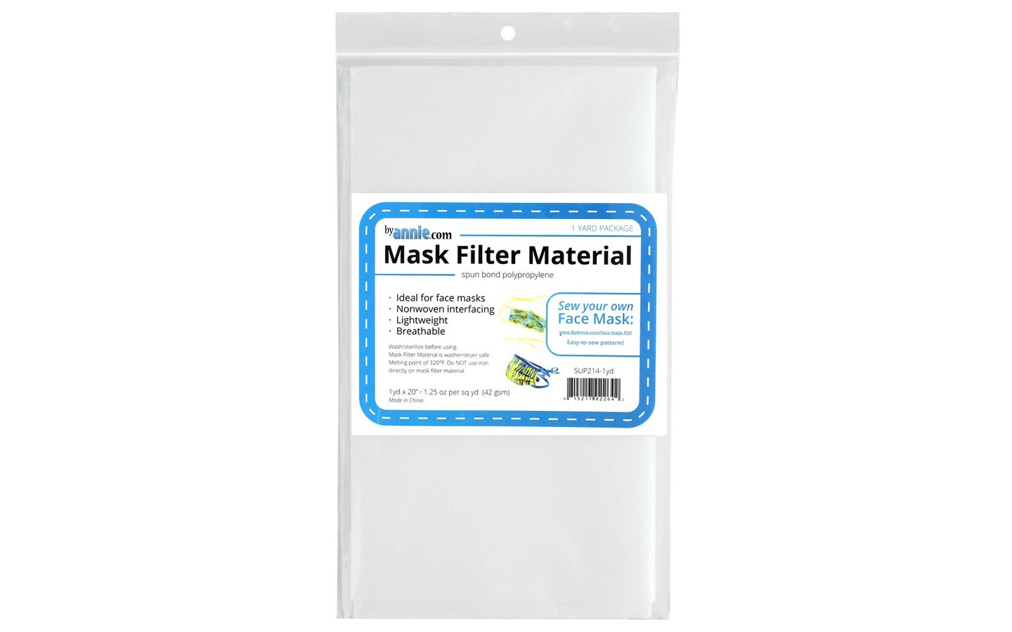 By Annie Mask Filter Material 20"x1yd White | Michaels
