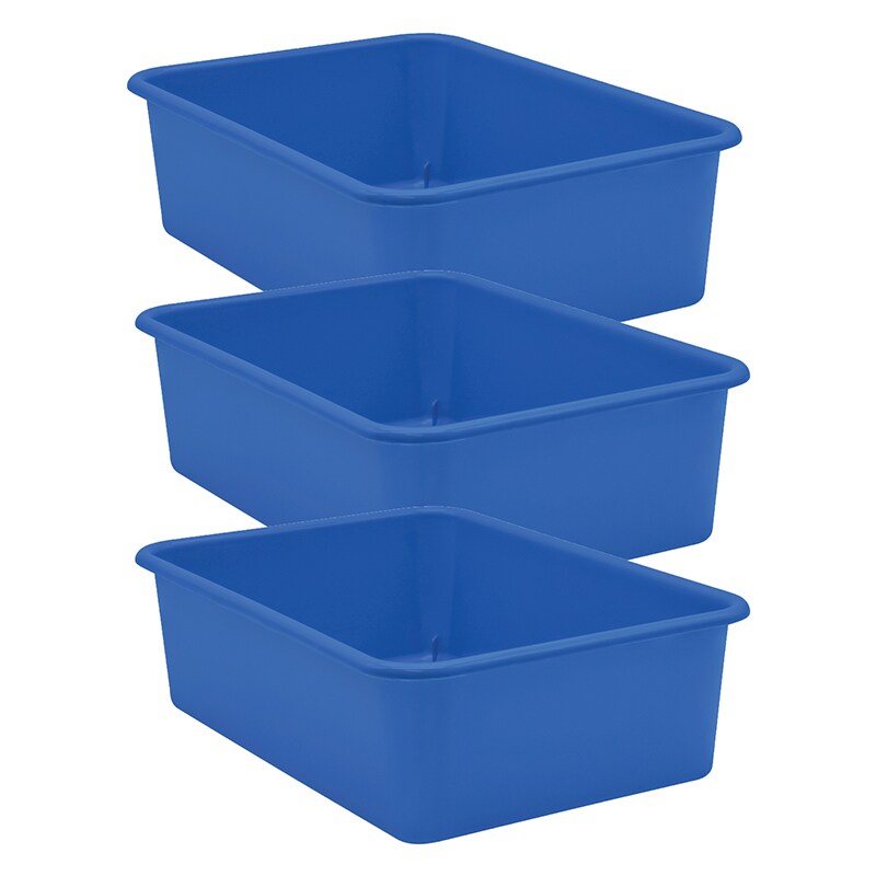 Blue Large Plastic Storage Bin, Pack of 3 | Michaels