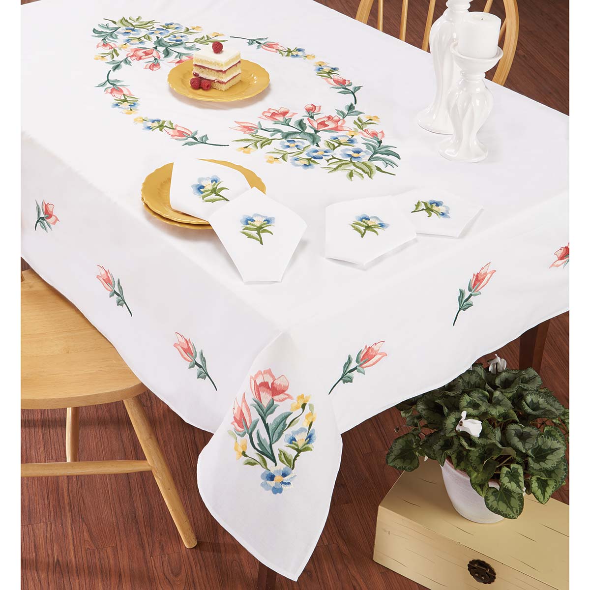 Nob Hill Alpine Violets Table Runner Stamped Embroidery | Michaels
