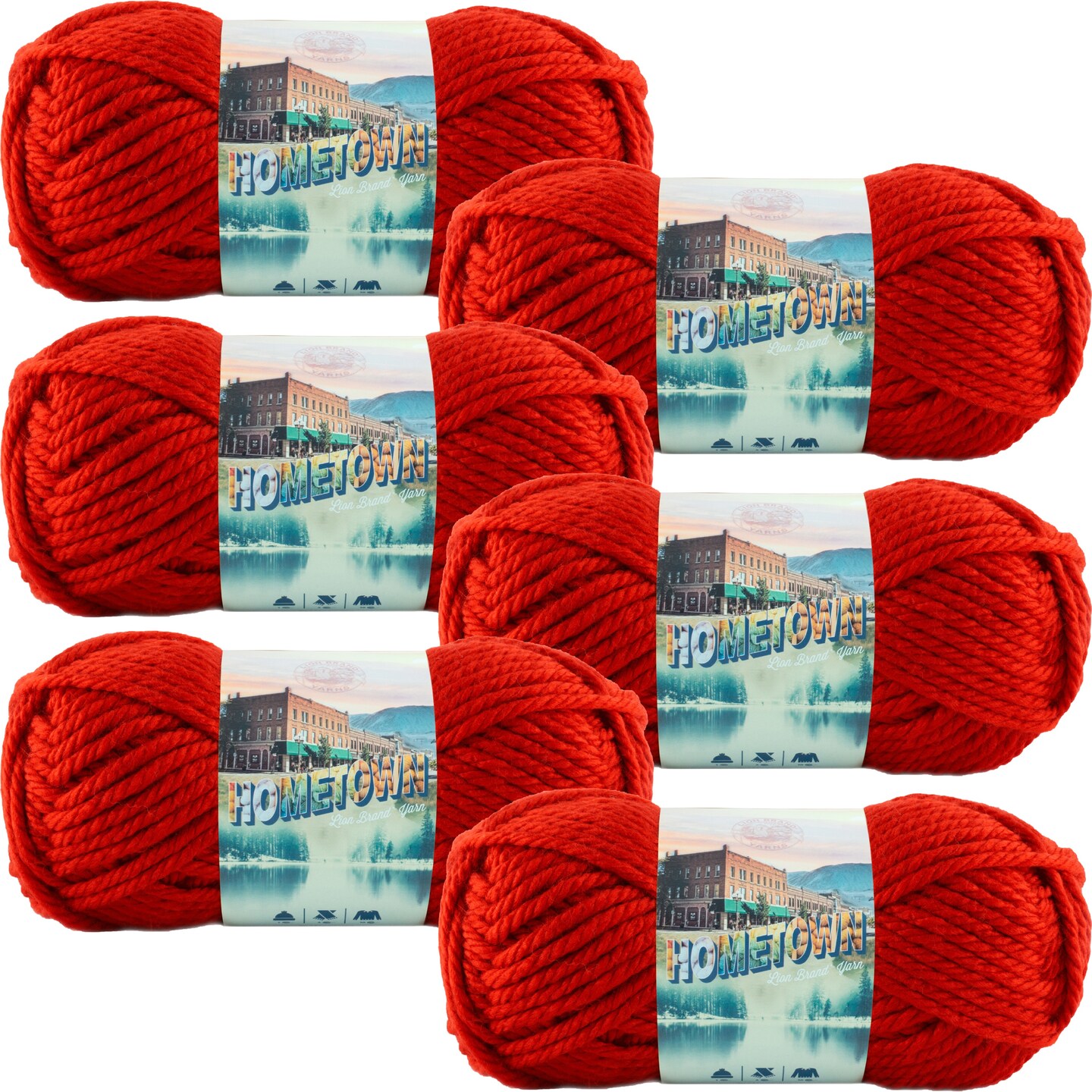 (6 Pack) Lion Brand Yarn Hometown Yarn, Cincinnati Red, Count: 6 | Michaels