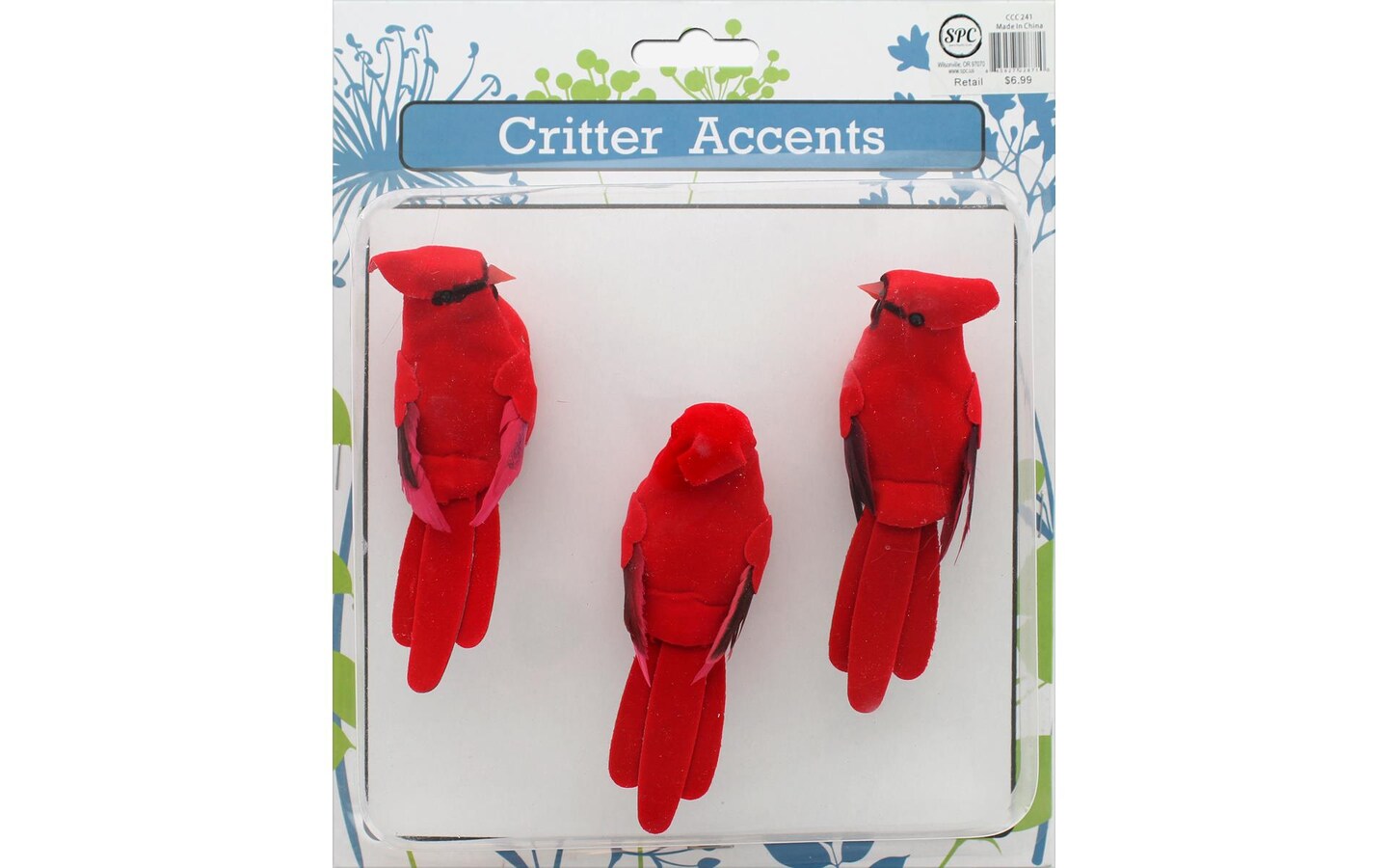 Feathered Cardinal 4" Red 3pc | Michaels