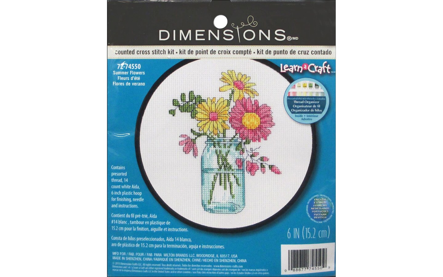 Dimensions Cross Stitch Kit 6" Summer Flowers | Michaels