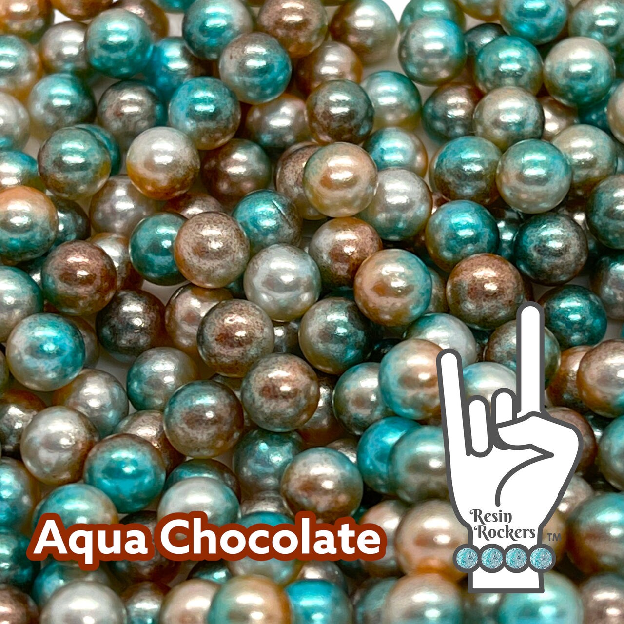 Aqua Chocolate Pearl Inclusions with No Hole for UV and Epoxy Resin Art ...