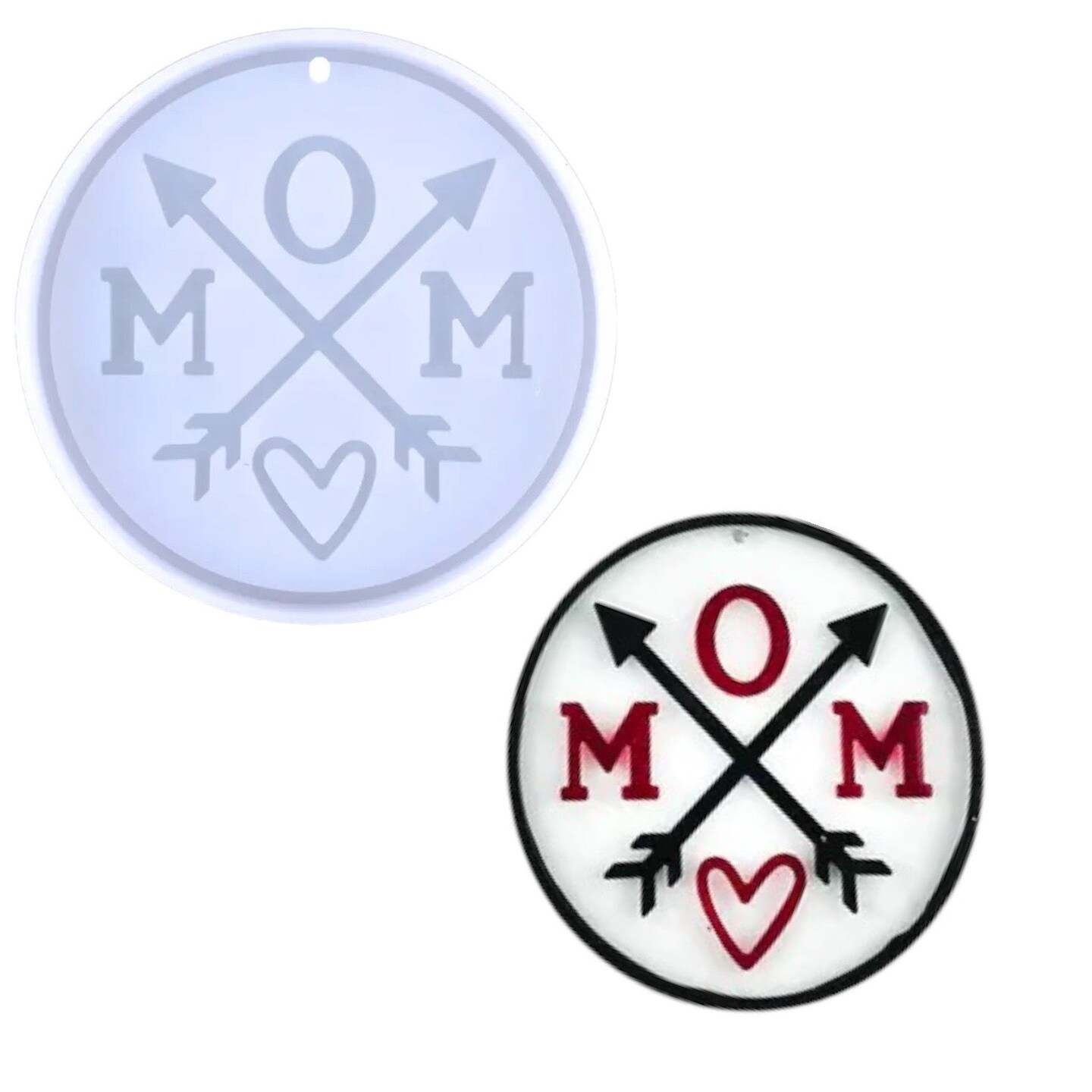 Mom Arrows With Heart Keychain or Ornament Mold for Epoxy or UV Resin ...