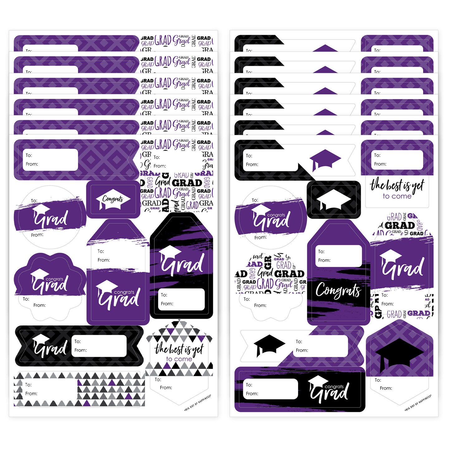 Big Dot of Happiness Purple Grad Best is Yet to Come Assorted Purple ...