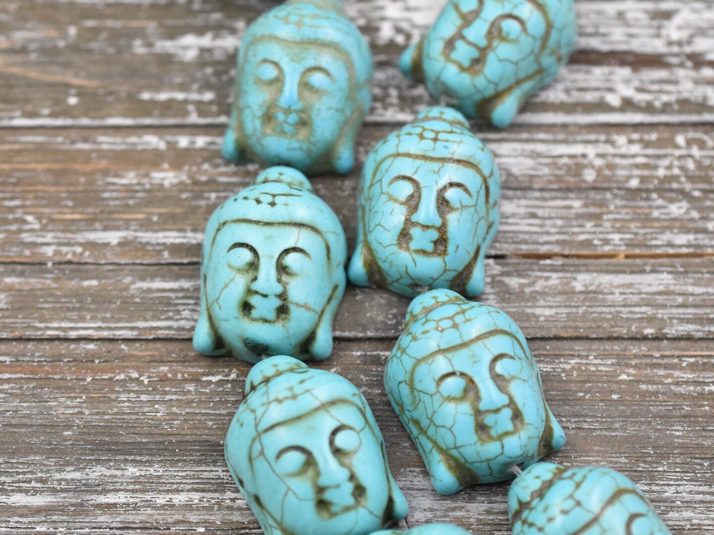*2* 28x20mm Synthetic Turquoise Buddha Head Beads | Michaels