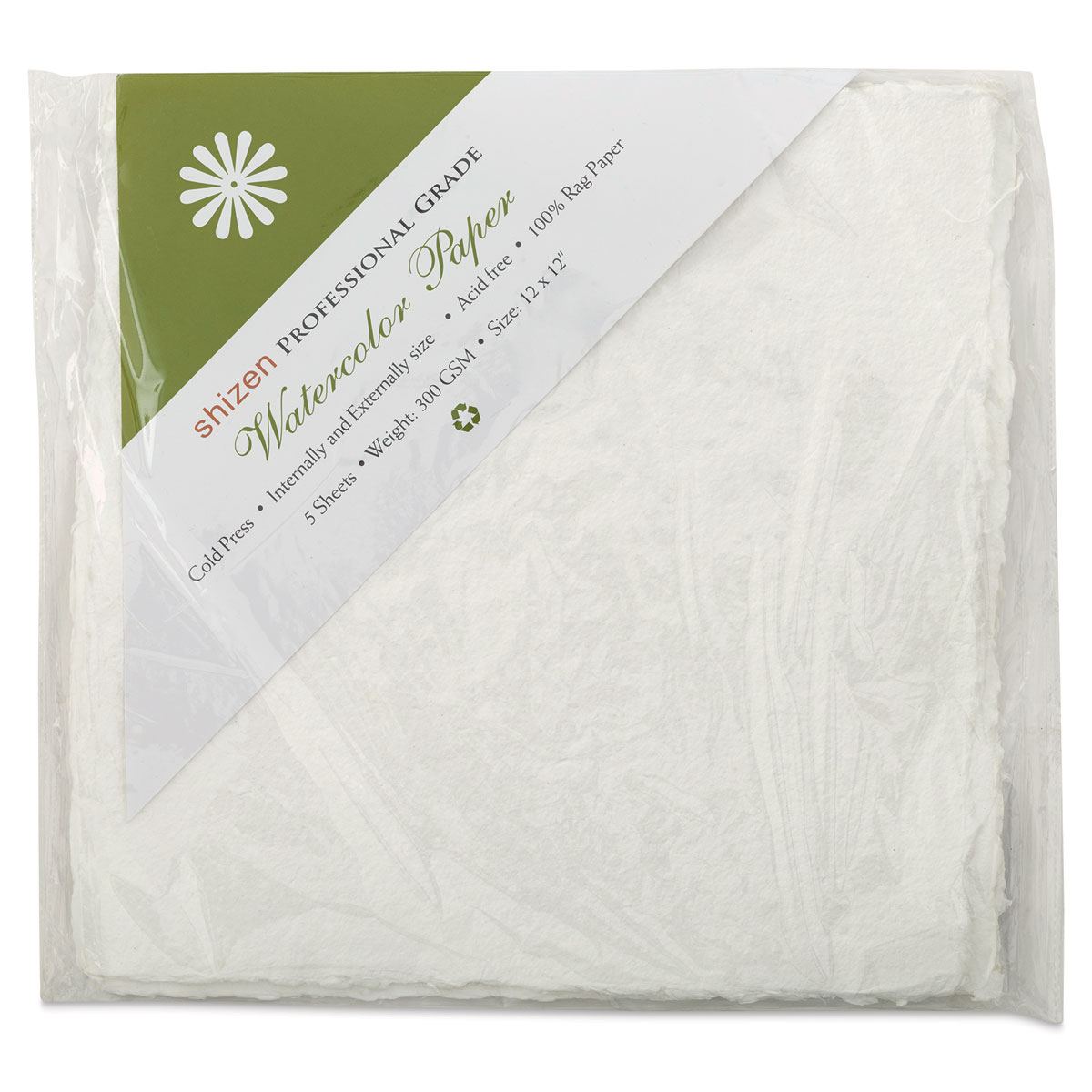 Shizen Professional Watercolor Paper - 12" x 12", Cold Press/Rough, Pkg ...