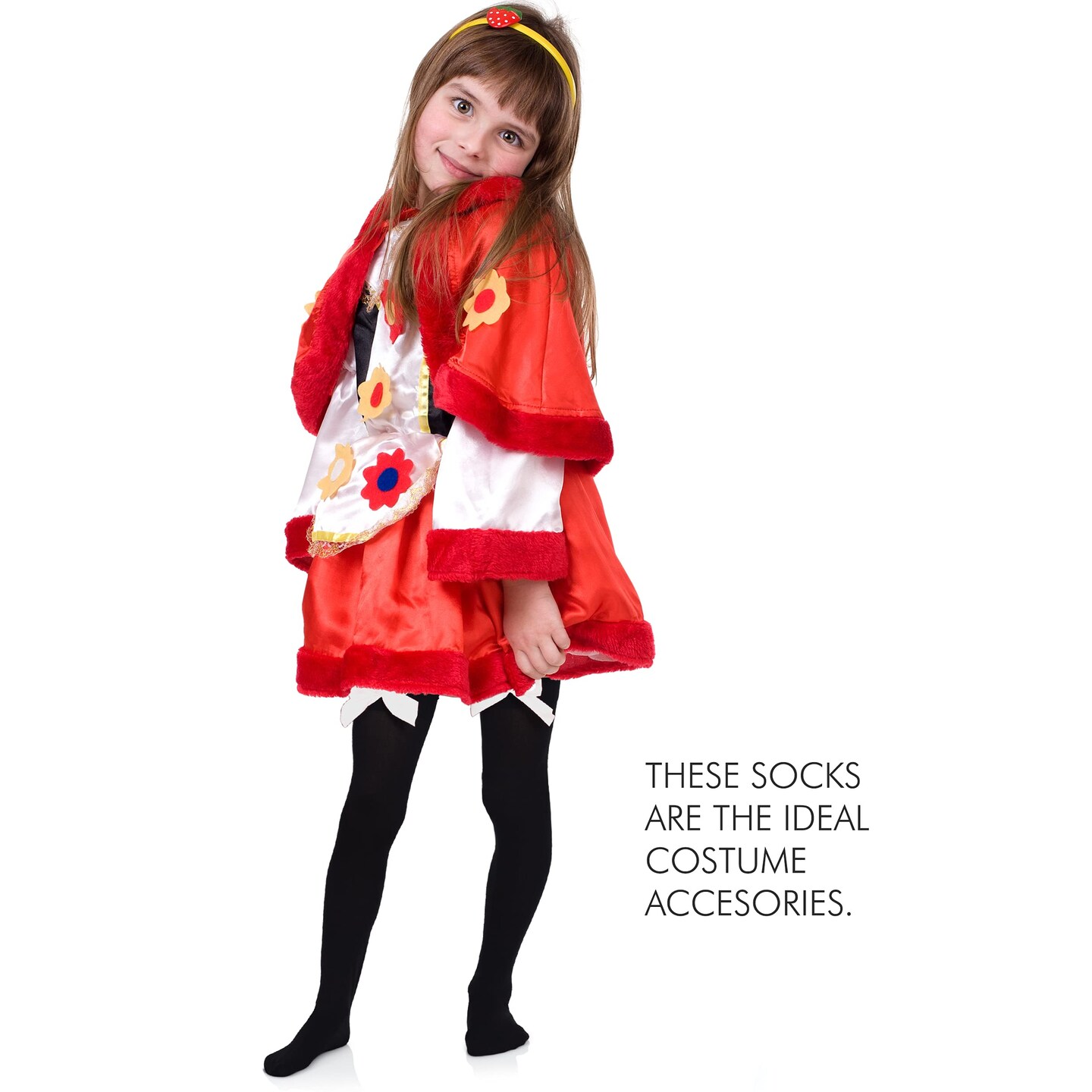 Bow Accent Thigh Highs - Black Over the Knee High Stockings with White ...