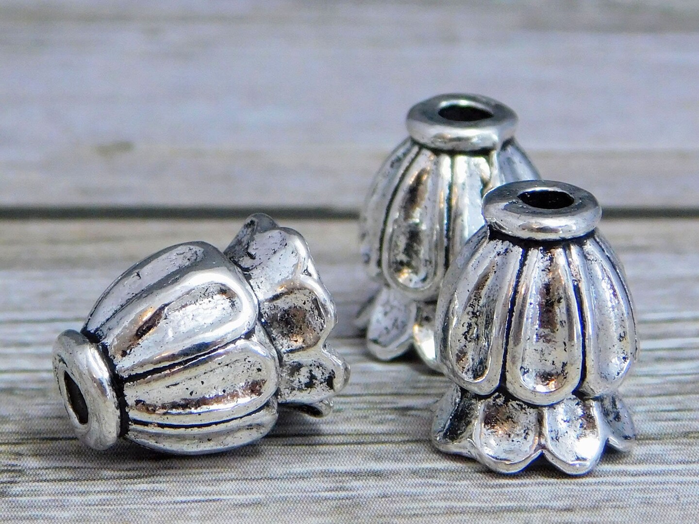*10* 13x10mm Antique Silver Bead Caps | Michaels
