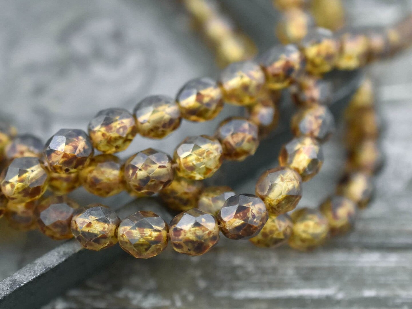 *25* 8mm Matte Crystal Picasso Fire Polished Rounds | Michaels