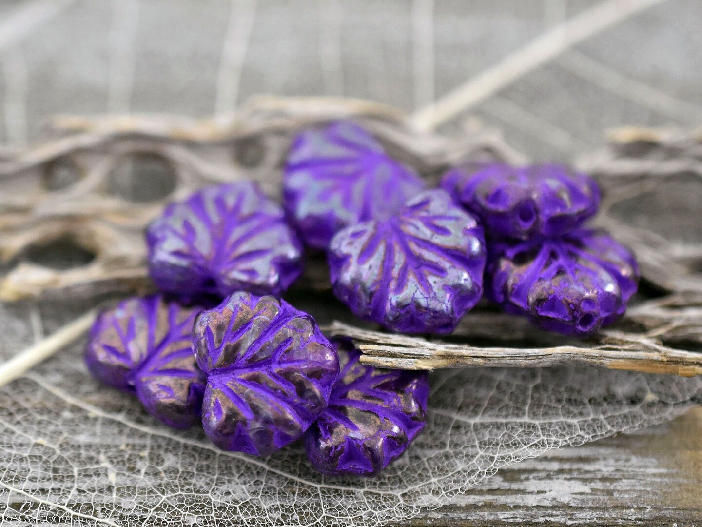 *20* 11x13mm Purple Washed Crystal Maple Leaf Beads | Michaels
