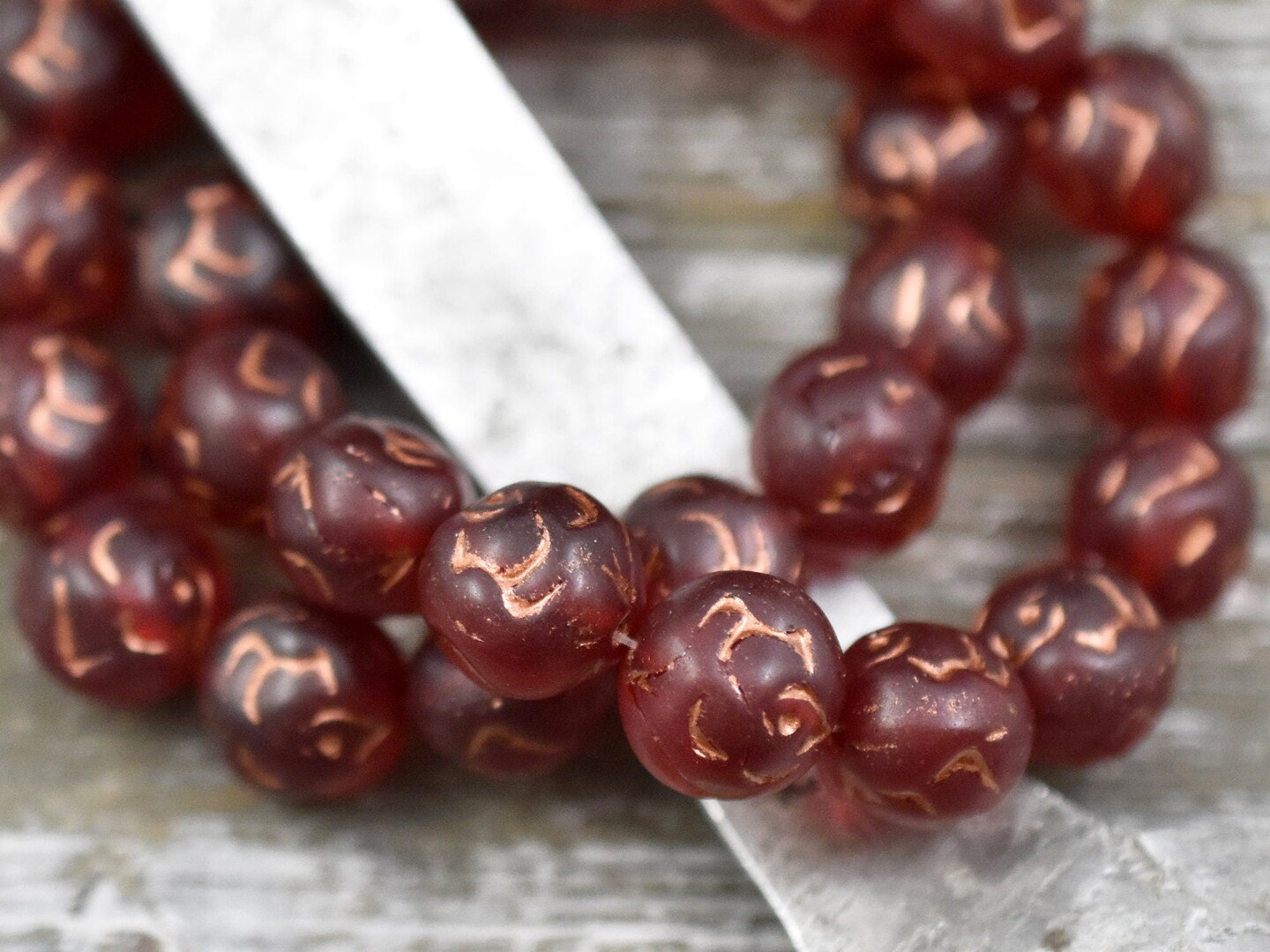 *15* 10mm Copper Washed Ruby Red Round Rose Beads | Michaels