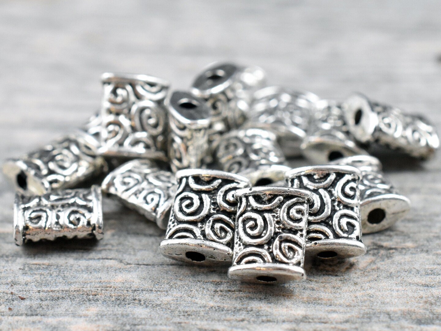 *20* 8x7mm Antique Silver Flattened Column Beads | Michaels