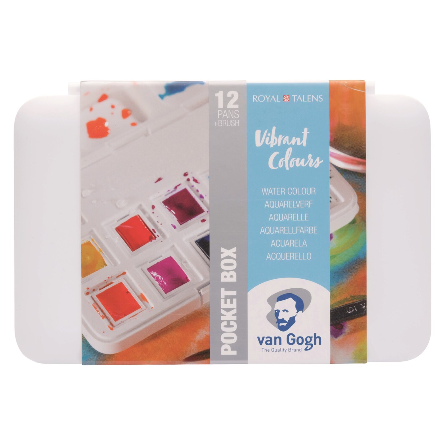 Van Gogh Watercolor Paint Set, Plastic Pocketbox, 12-Half Pan Vibrant ...