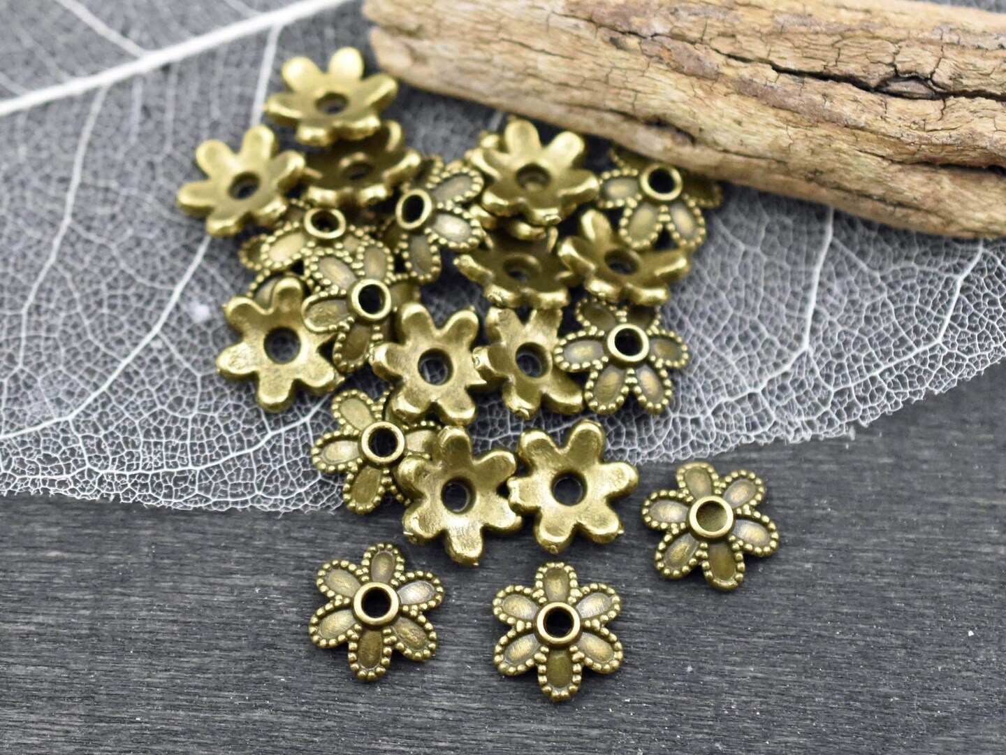 *100* 8mm Antique Bronze Bead Caps | Michaels