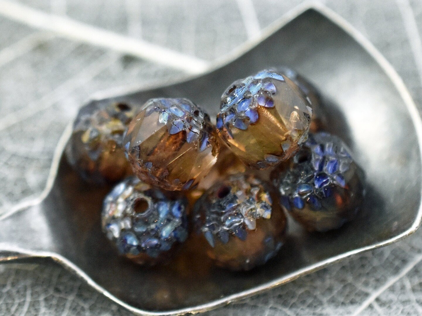 *10* 8mm Light Topaz Picasso Crystal Fire Polished Cathedral Beads ...