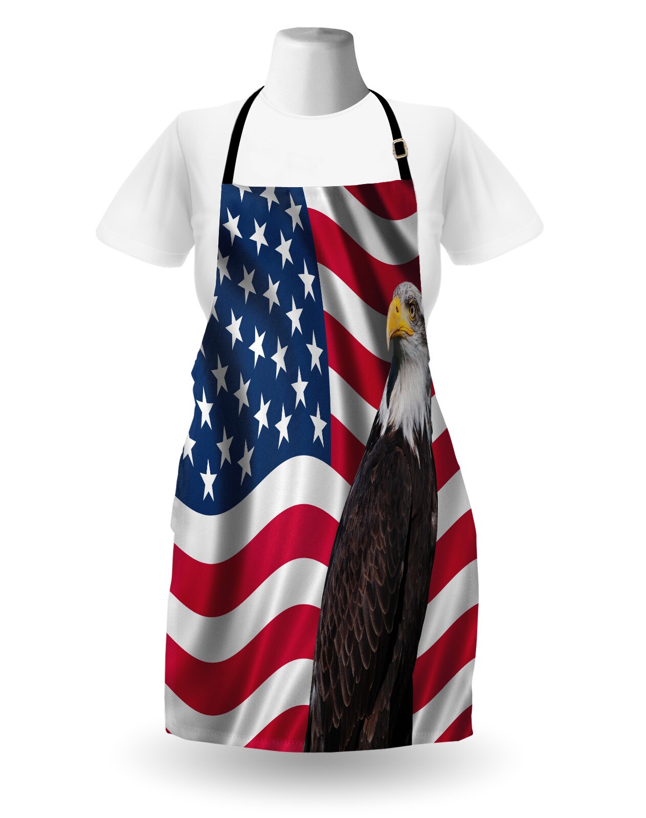 Ambesonne Eagle Apron, American Flag a Avian Animal USA Theme Image ...