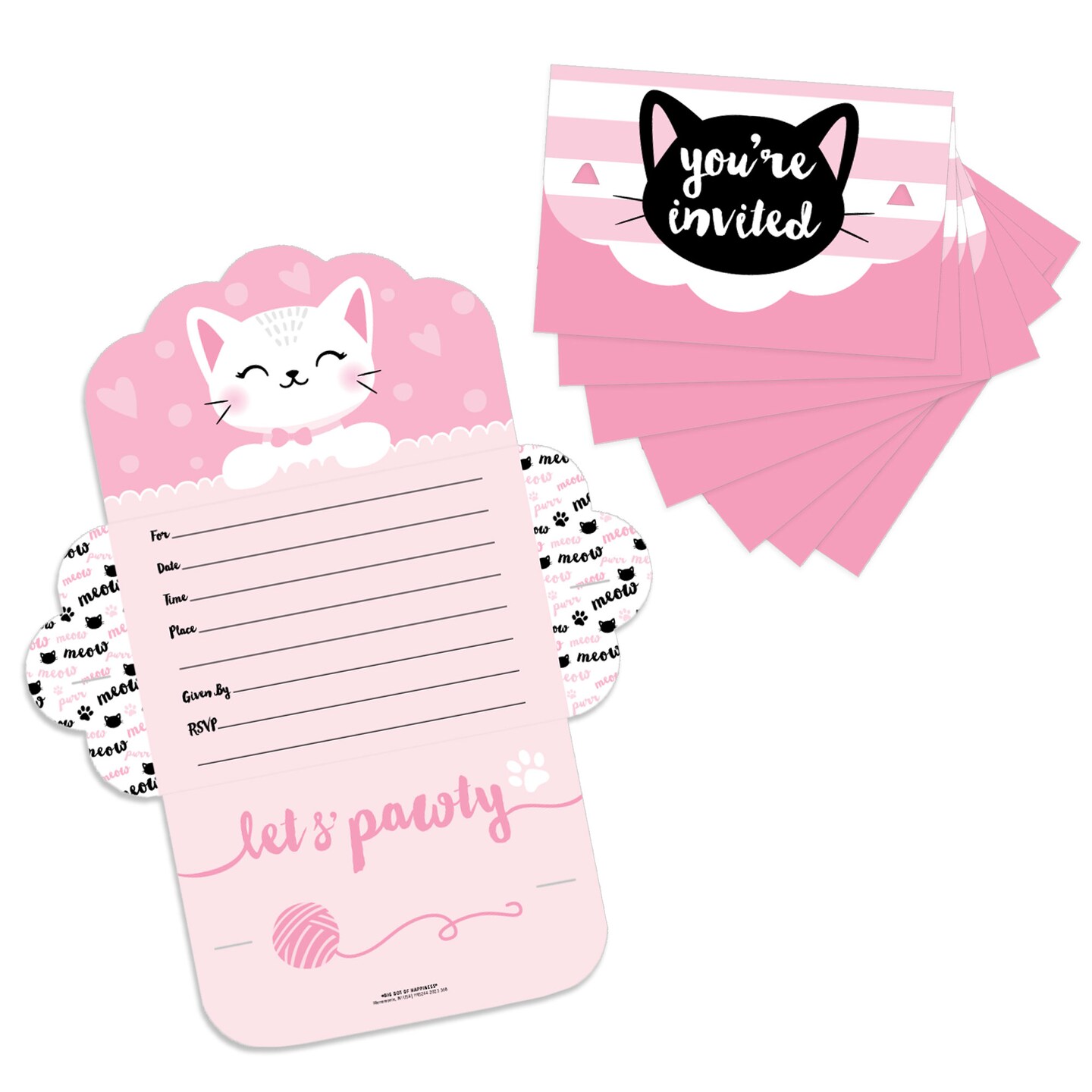 Big Dot of Happiness Purr-fect Kitty Cat - Fill-In Cards - Kitten Meow ...