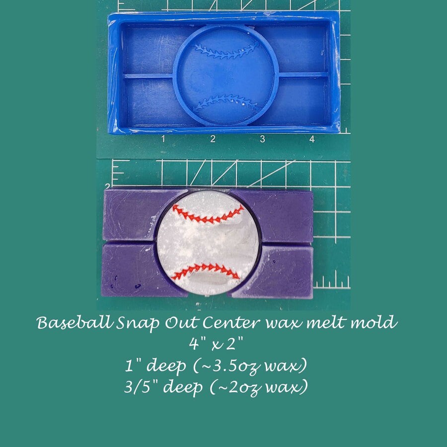Baseball Snap Out Center Wax Melt Snap Bar Silicone Mold | Michaels