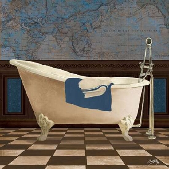 Blue Historic Bath II Poster Print by Elizabeth Medley - Item ...