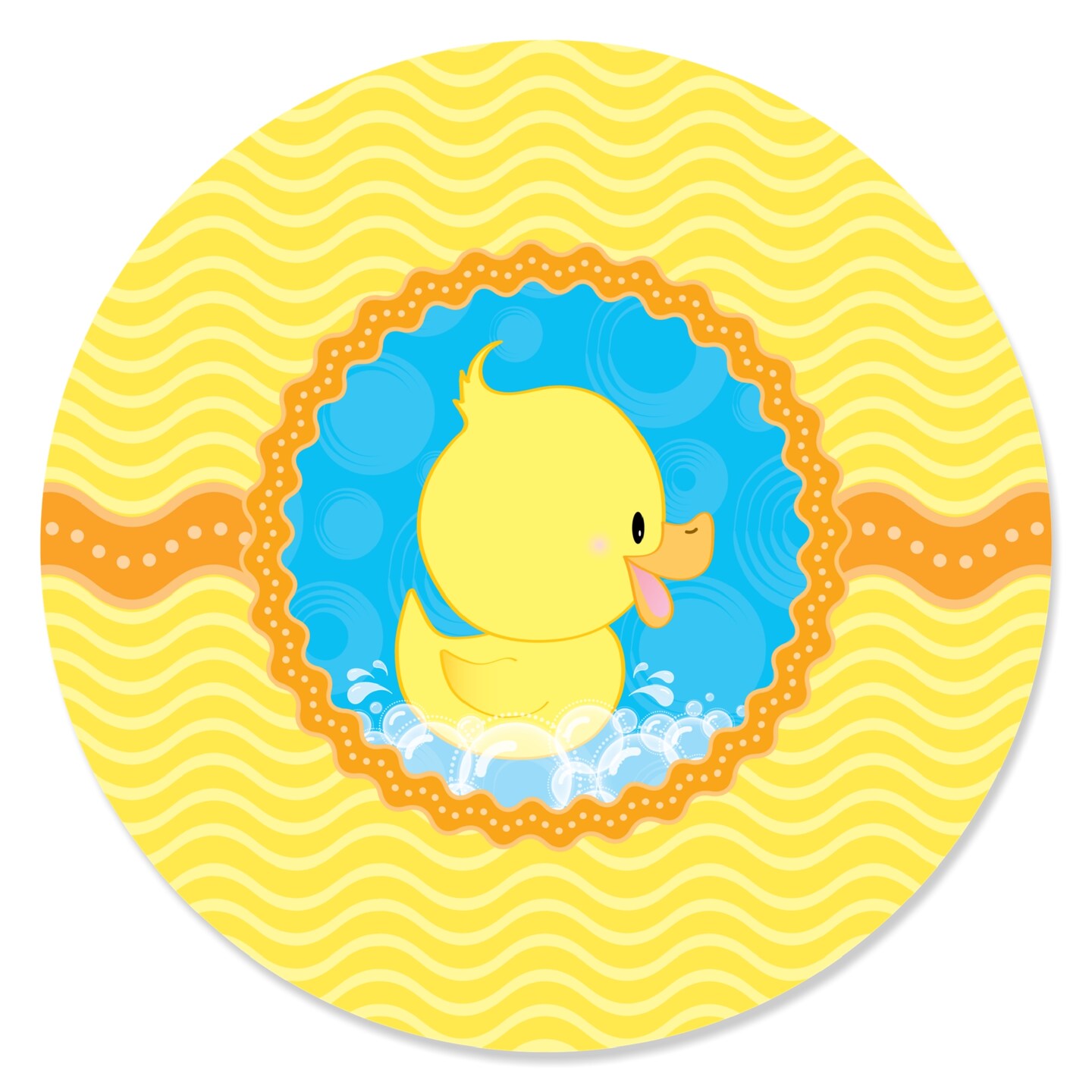 Big Dot of Happiness Ducky Duck - Party Circle Sticker Labels - 24 ...