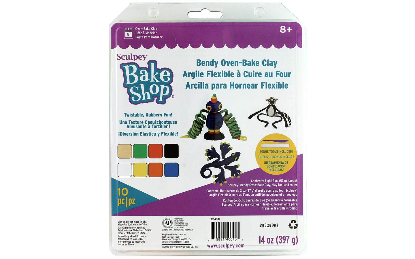 Polyform Sculpey Bake & Bend Clay Kit 8 Color | Michaels