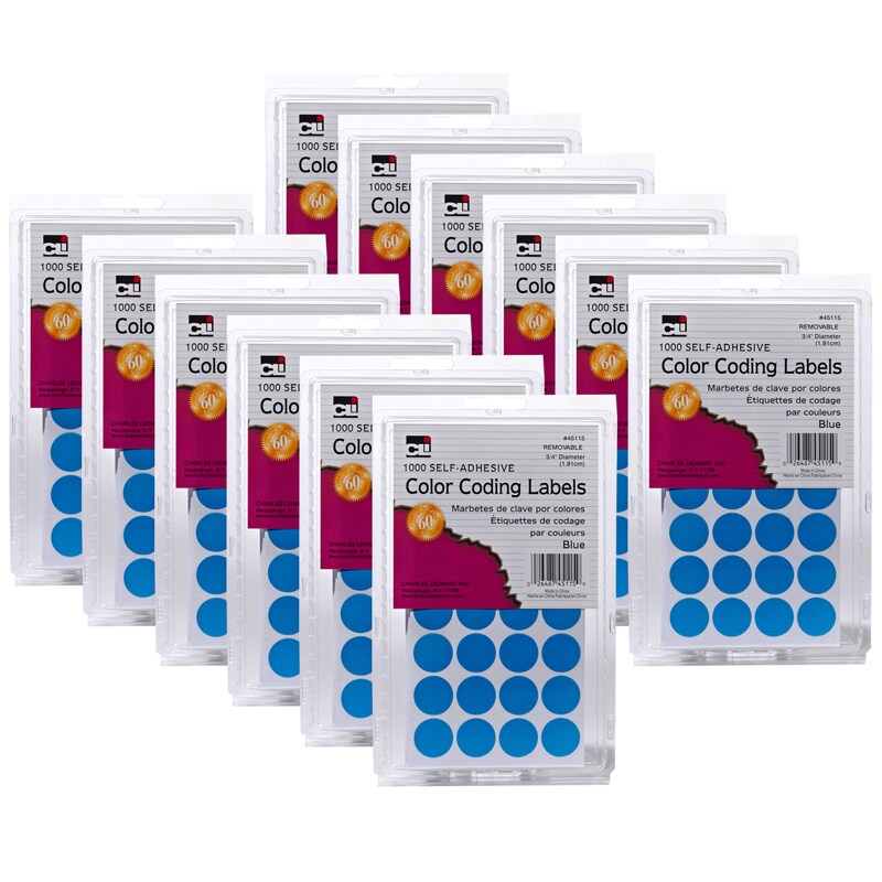 Color Coding Labels, 3/4", Blue, 1000 Per Pack, 12 Packs | Michaels
