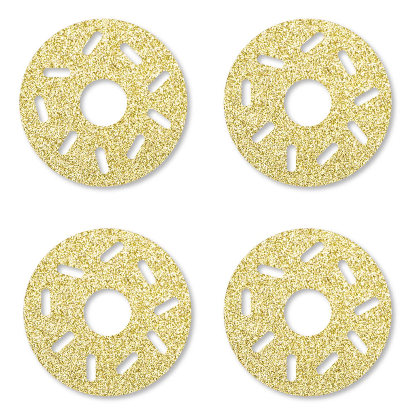 Big Dot of Happiness Gold Glitter Donut - No-Mess Real Gold Glitter Cut ...