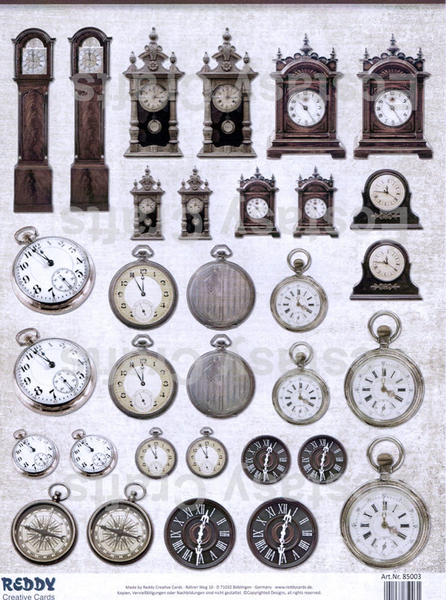 Reddy Creative Cards Pre Cut Sheets - Clocks , and Watches | Michaels