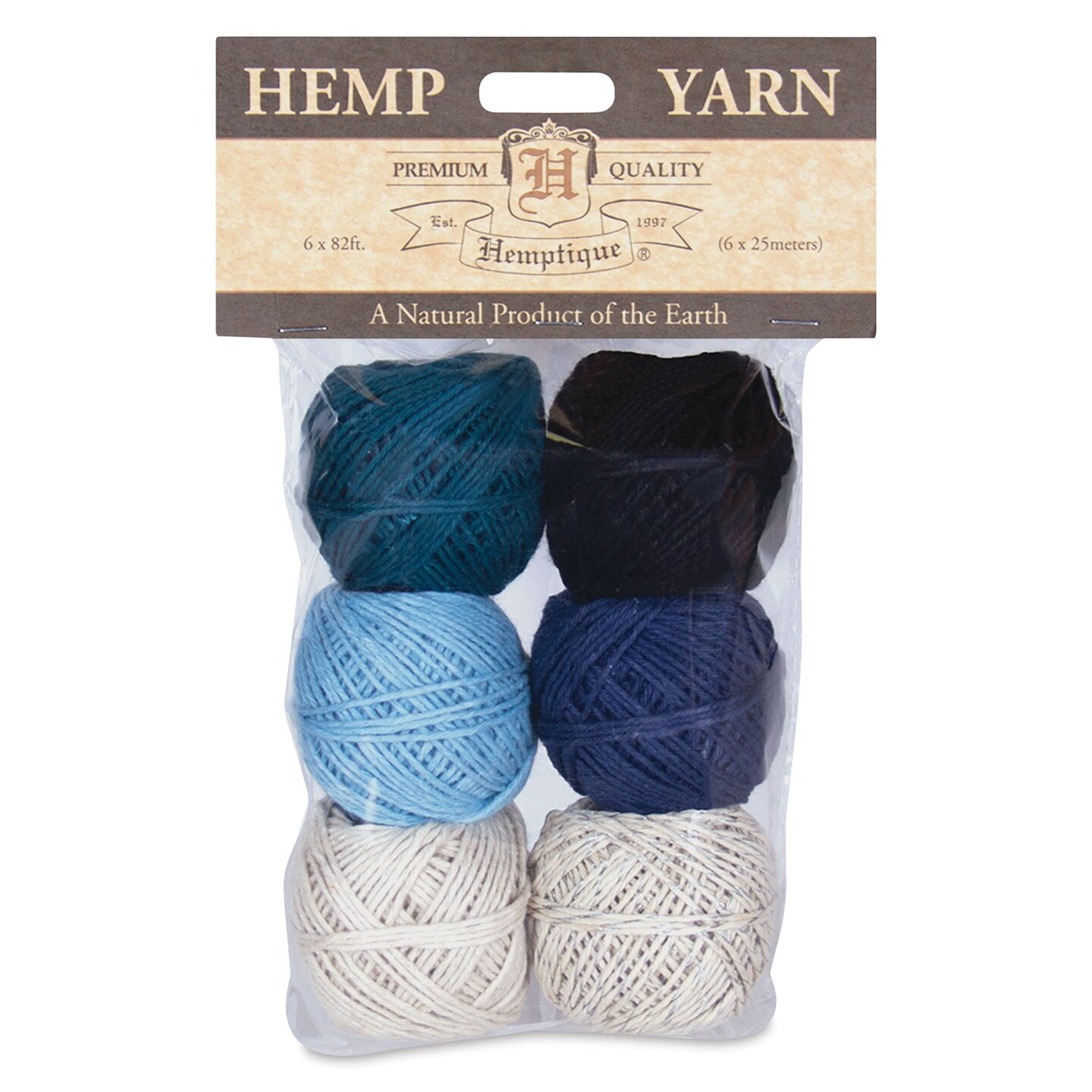 Hemptique Hemp Yarn Bon Bons - Denim Colors, Set of 6 | Michaels