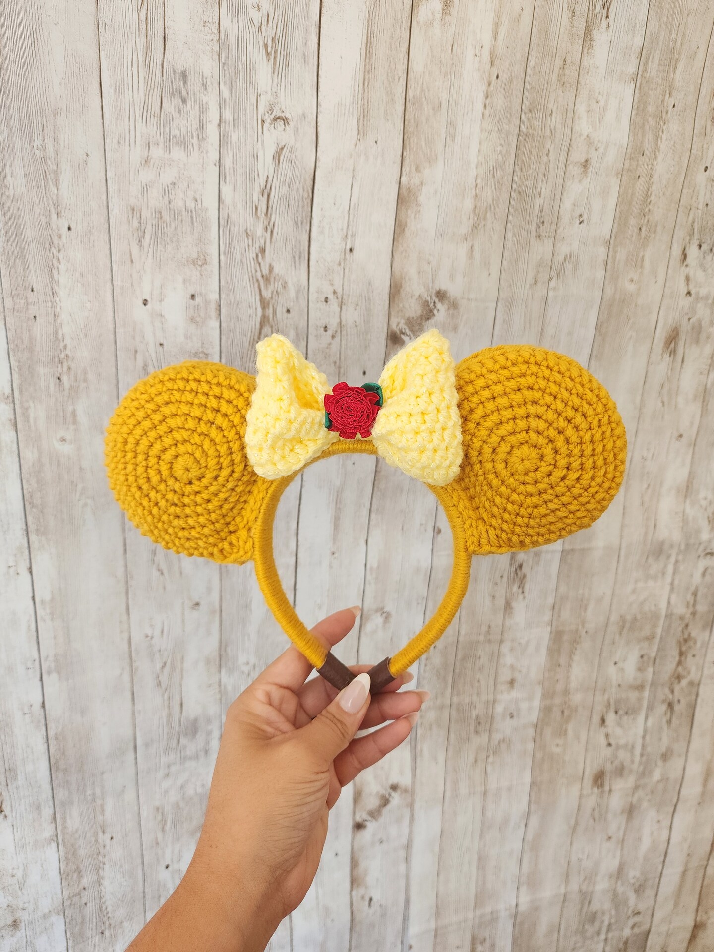 Belle crochet mouse ears, minnie mouse ears | MakerPlace by Michaels