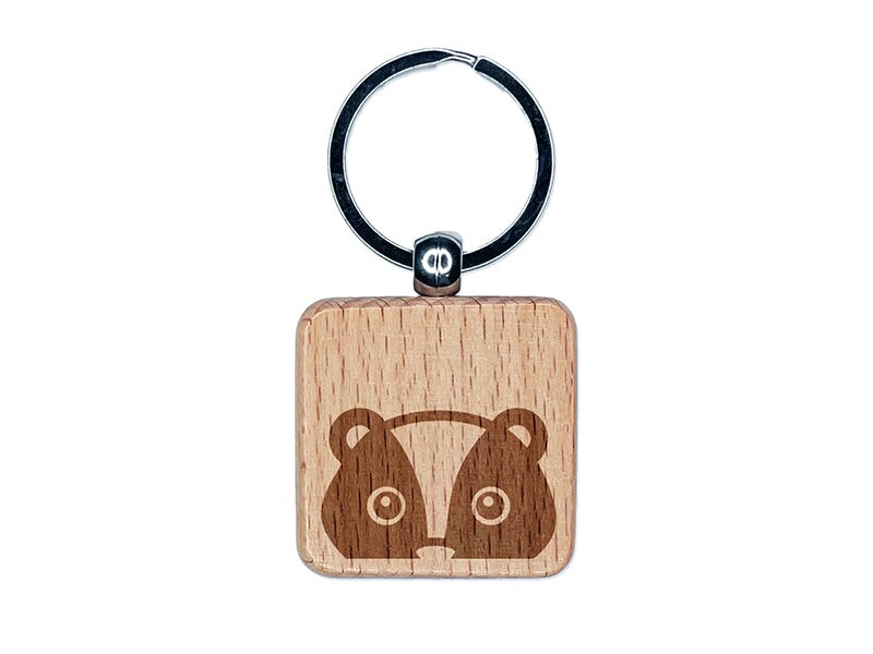 Peeking Skunk Engraved Wood Square Keychain Tag Charm | Michaels