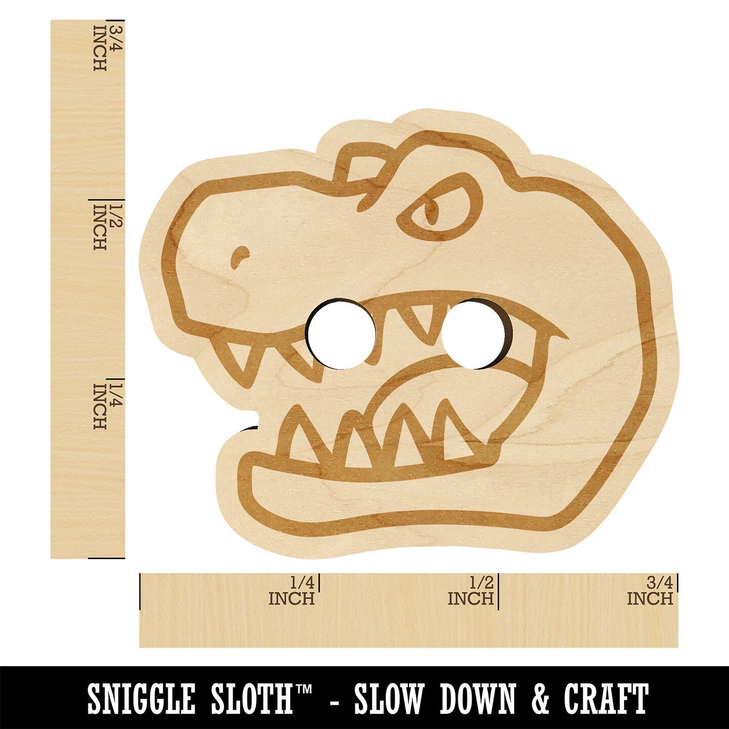 Tyrannosaurus Rex Head Wood Buttons for Sewing Knitting Crochet DIY ...