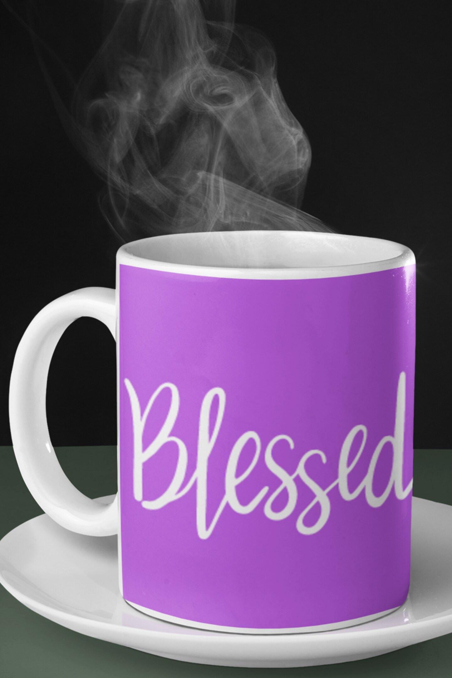 Coffee Mug Blessed Handwritten. Choice of color bright or neutral in 12 ...