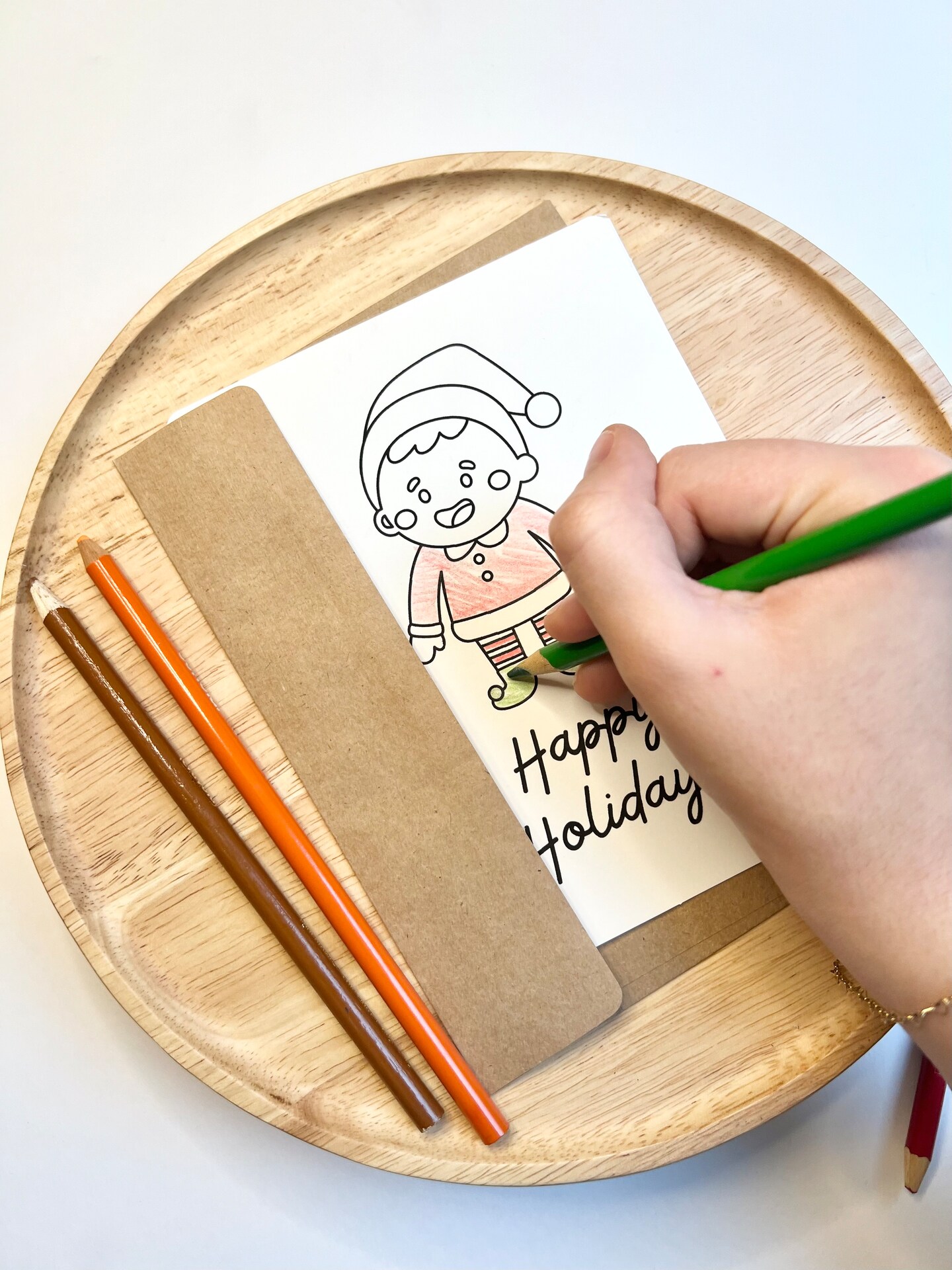 Holiday Greeting Card Bundle Card with Envelope Coloring Page Card ...