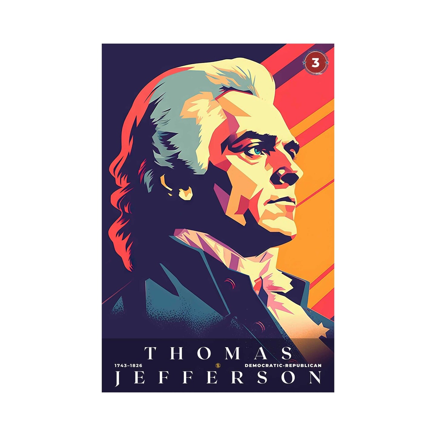 Thomas Jefferson Poster, US President Print, Office Poster, Home Decor ...