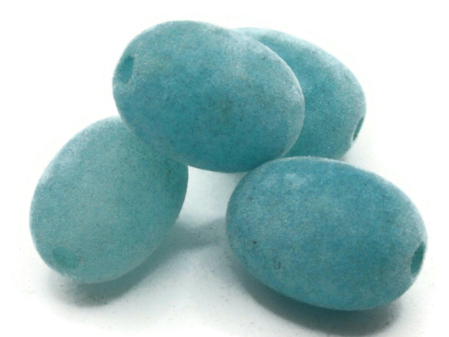 4 28mm Velvet Oval Flocked Bright Sky Blue Acrylic Base Beads | Michaels