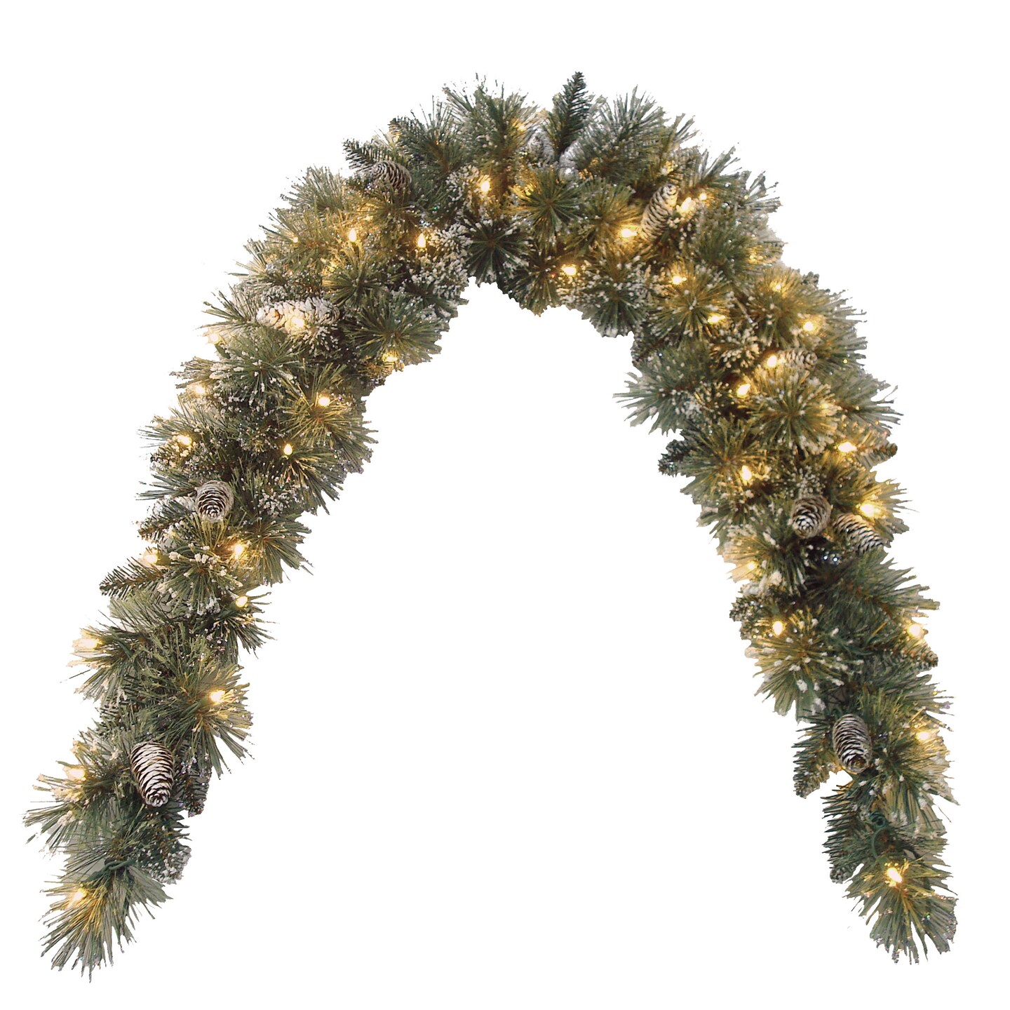 6 ft. Glittery Bristle(R) Pine Mantel Swag with Clear Lights | Michaels